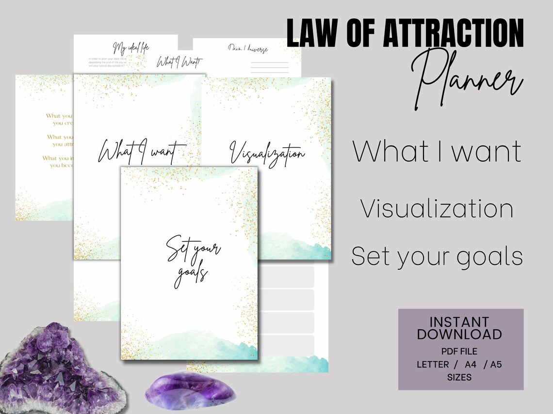 Manifestation Journal, Mindfulness Journal, Law of Attraction Printable ...