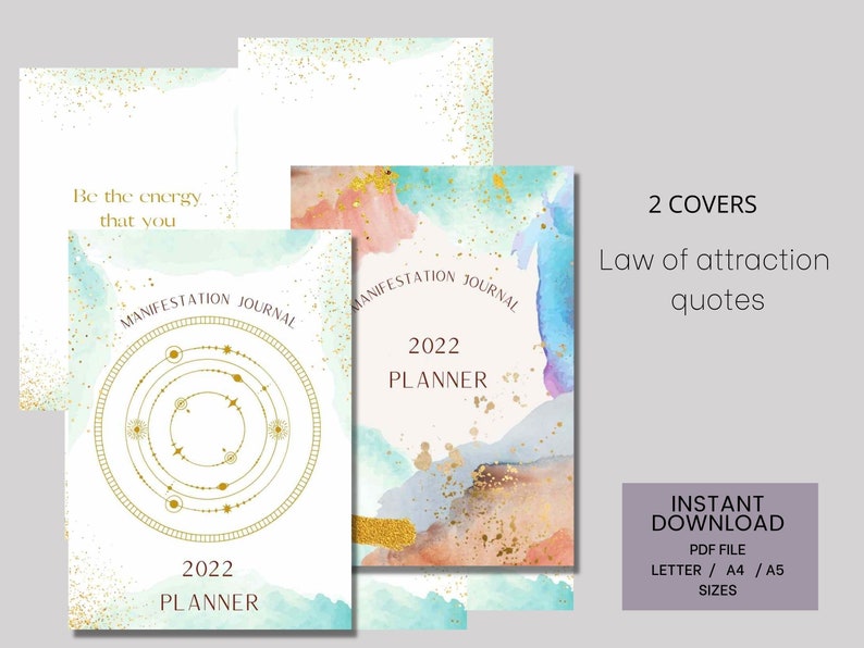 Manifestation Journal, Mindfulness Journal, Law of Attraction Printable ...