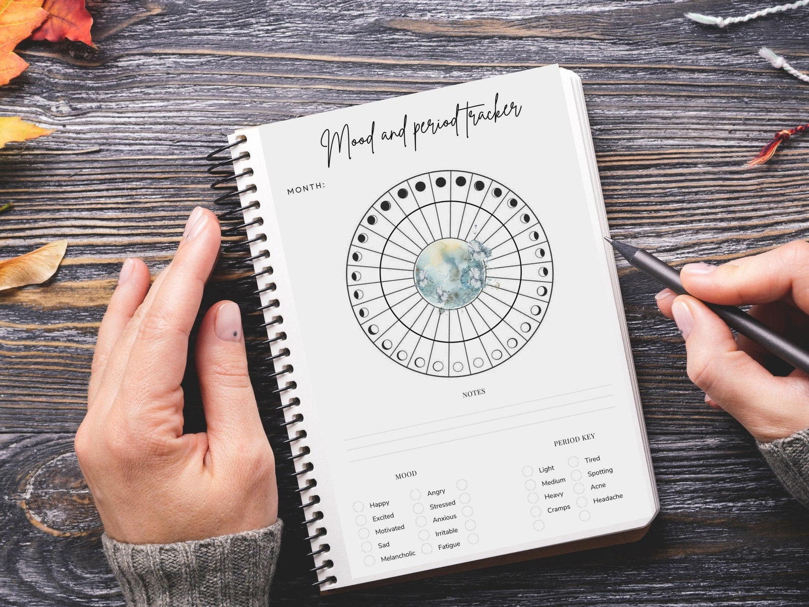 Lunar Cycle Mood Tracker, A5 Planner Inserts (digital Download) - Etsy