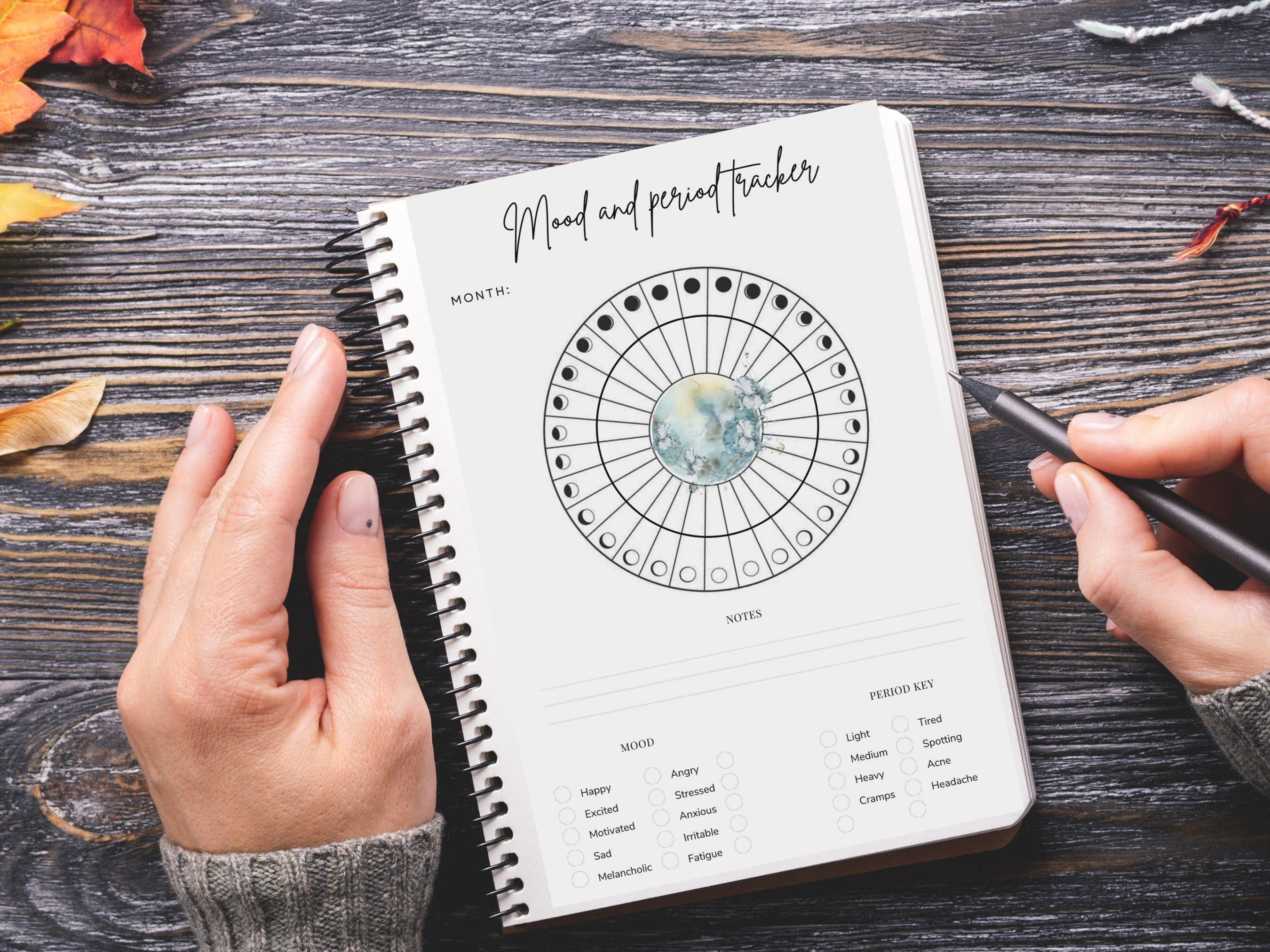 Lunar Cycle Mood Tracker, A5 Planner Inserts (digital Download) - Etsy