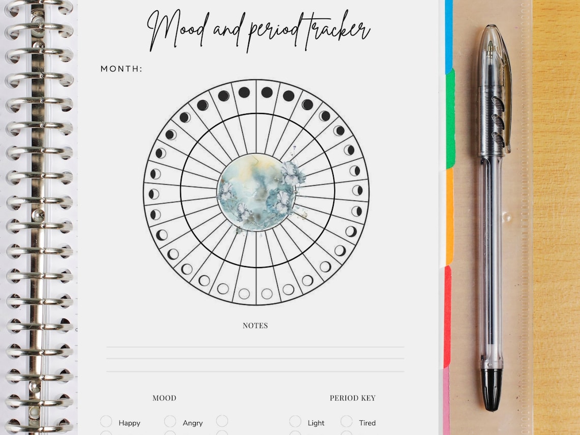 Mood Tracker Period Tracker Printable Menstrual Journal | Etsy