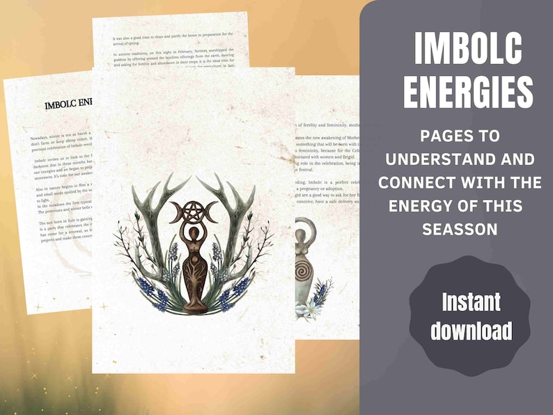 Imbolc Printable Grimoire Pages, 50 Pages Digital Download off Rituals ...