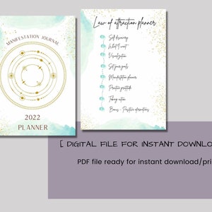 Manifestation Journal, Mindfulness Journal, Law of Attraction Printable ...