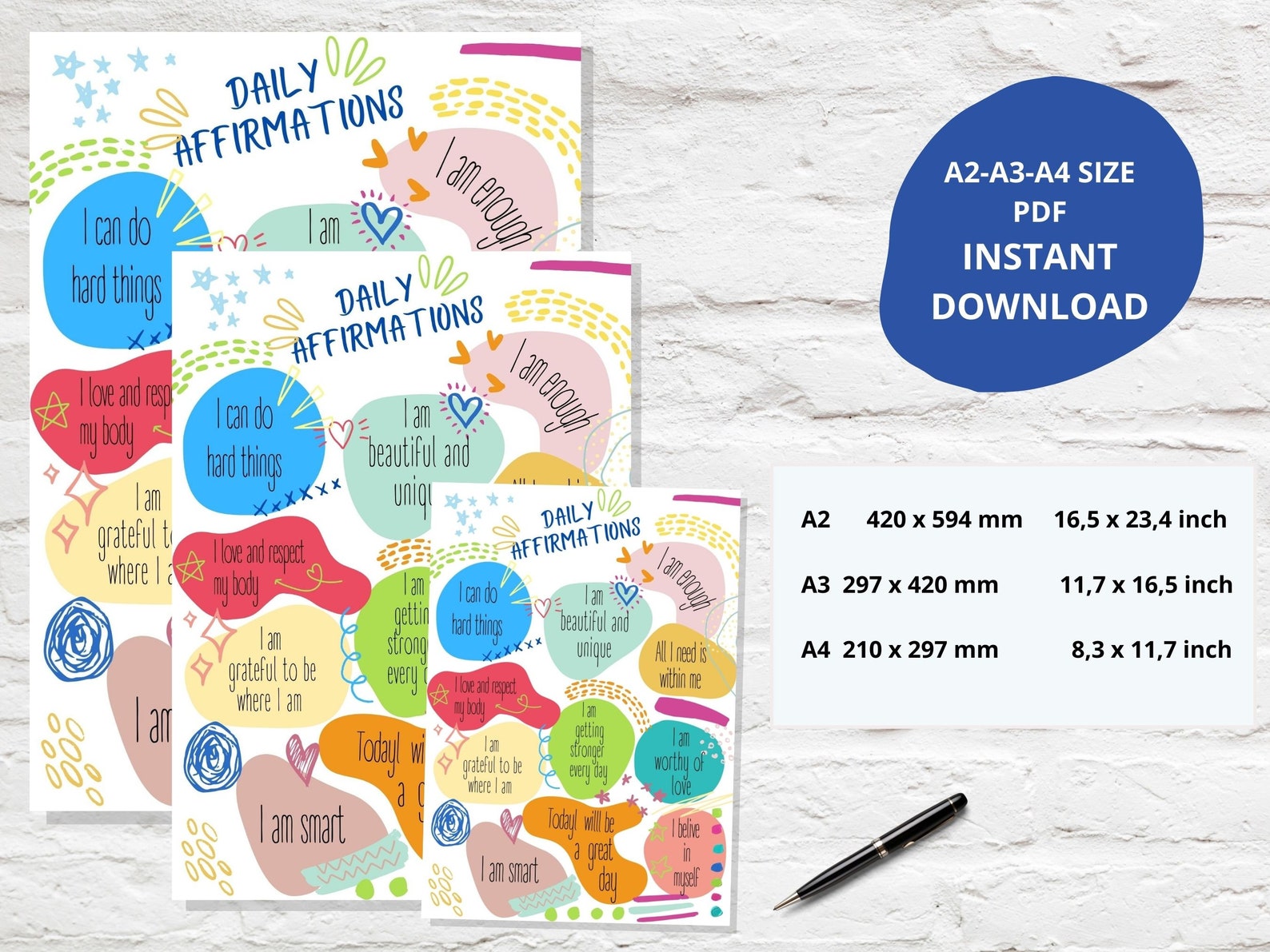 Positive Affirmation Wall Decor Daily Affirmations Poster - Etsy