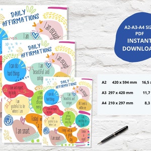 Positive Affirmation Wall Decor Daily Affirmations Poster - Etsy