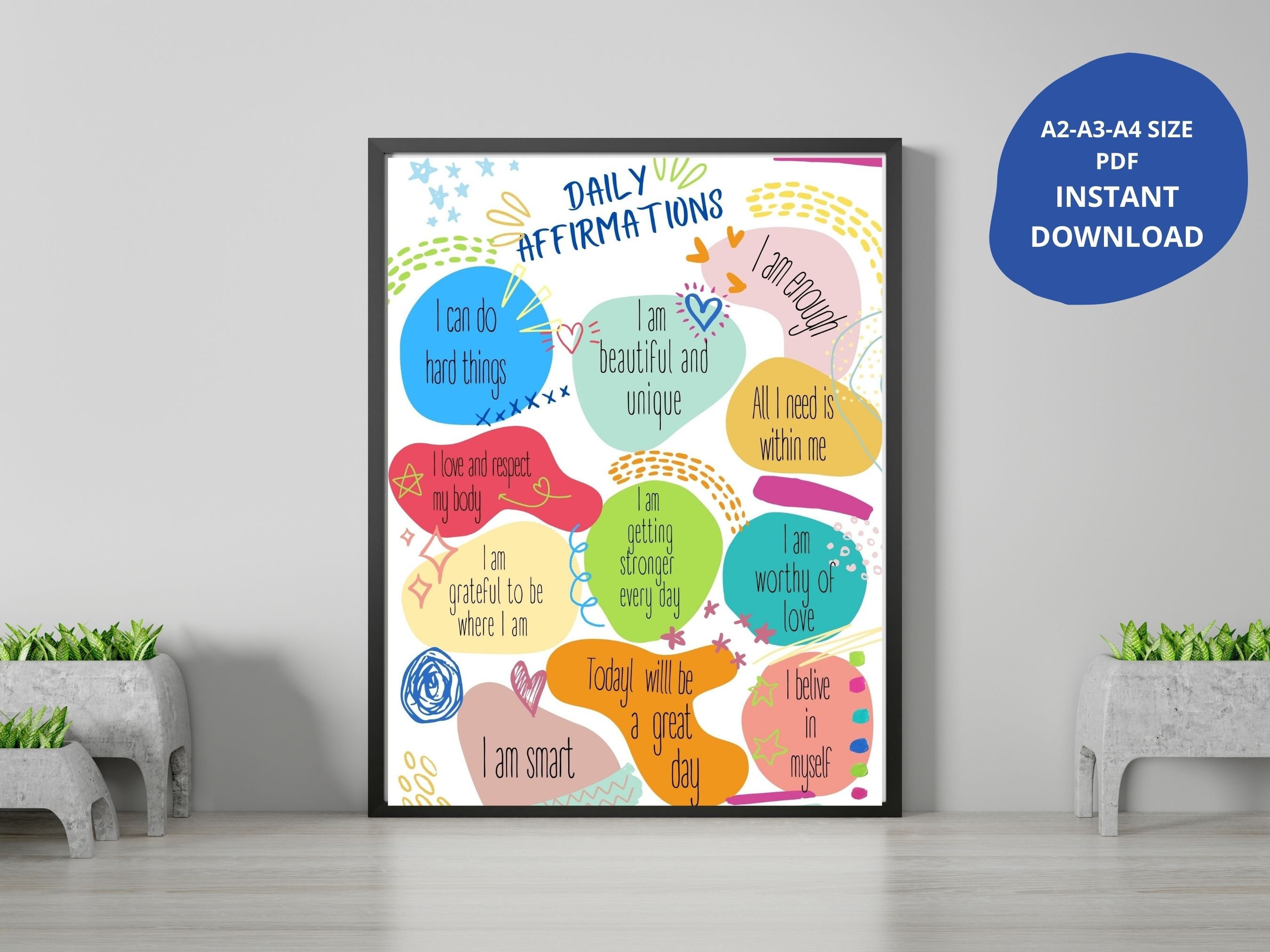 Positive Affirmation Wall Decor Daily Affirmations Poster - Etsy