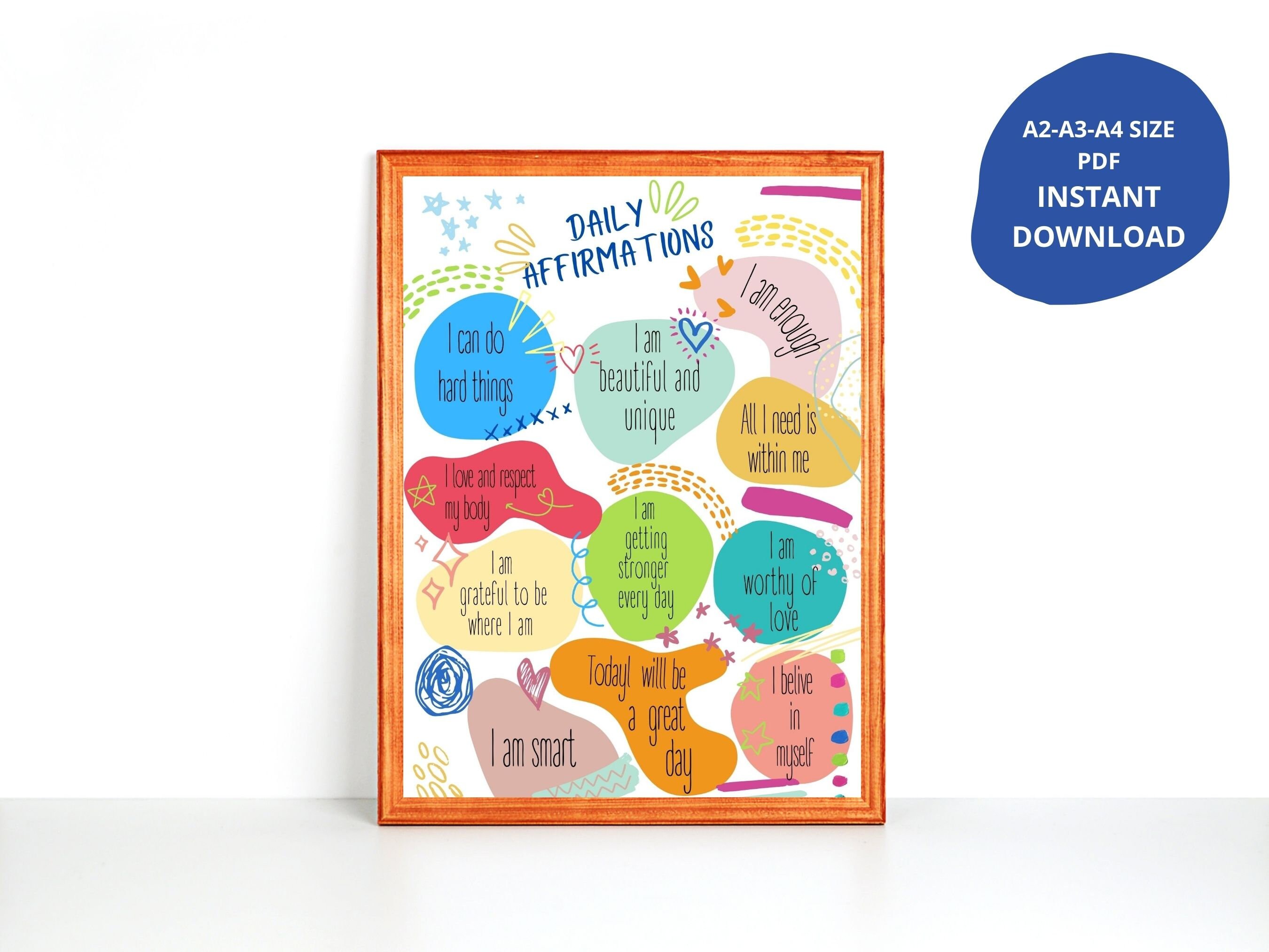 Positive Affirmation Wall Decor Daily Affirmations Poster - Etsy