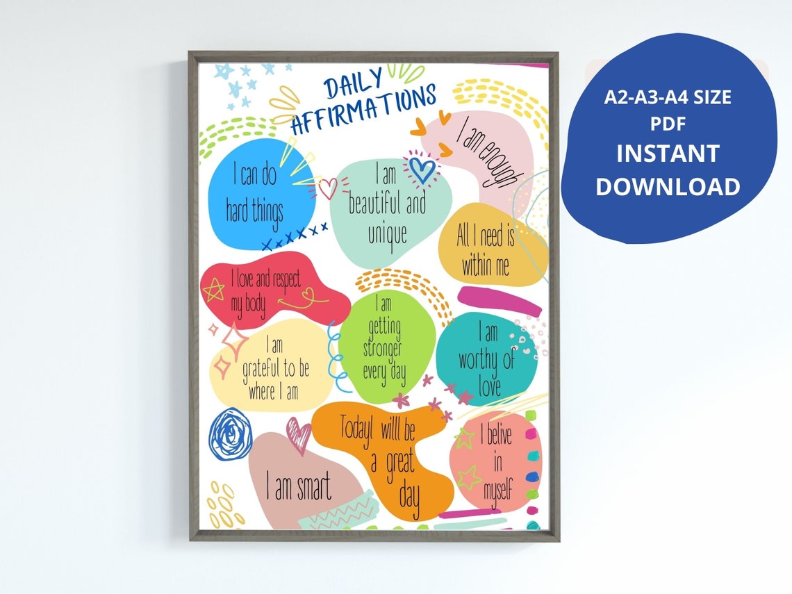 Positive Affirmation Wall Decor Daily Affirmations Poster - Etsy