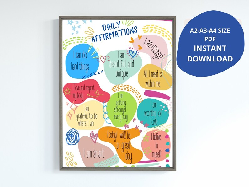 Positive Affirmation Wall Decor Daily Affirmations Poster - Etsy