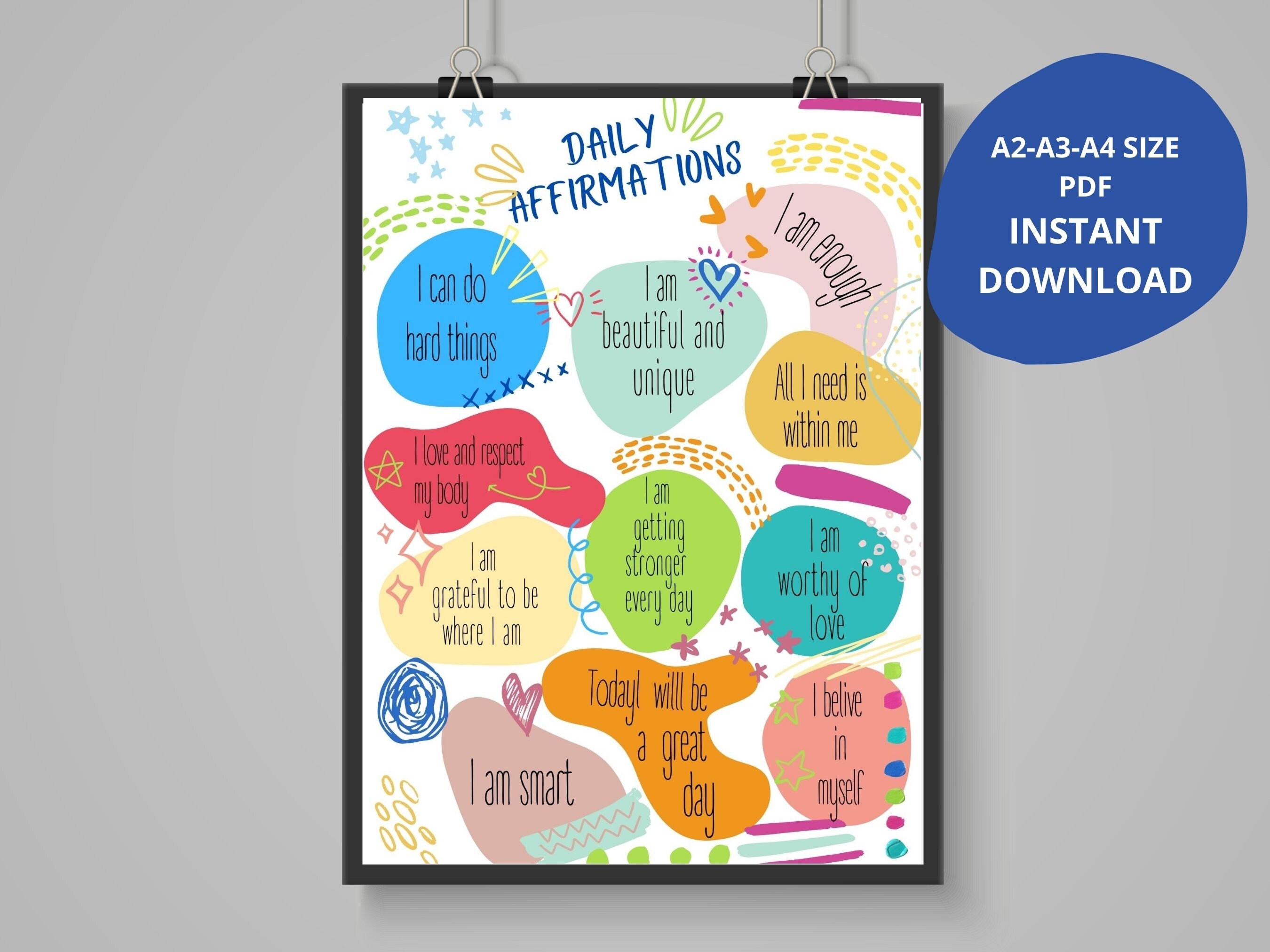 Positive Affirmation Wall Decor Daily Affirmations Poster - Etsy
