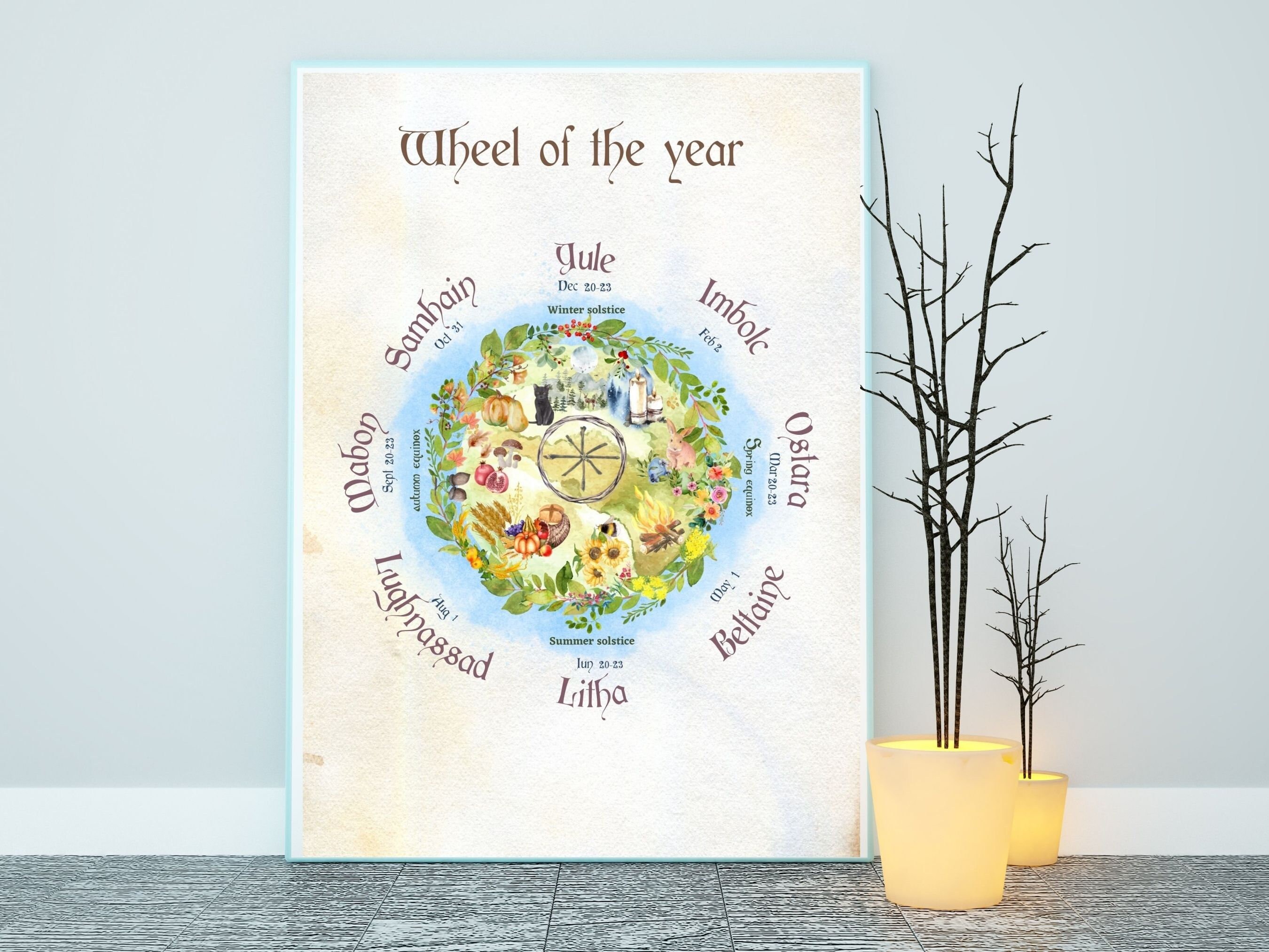 Wheel of the Year Printable Witch Calendar 2022 Wiccan - Etsy