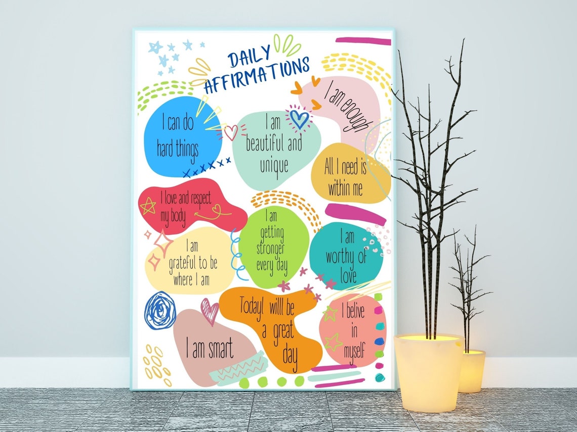 Positive Affirmation Wall Decor Daily Affirmations Poster | Etsy