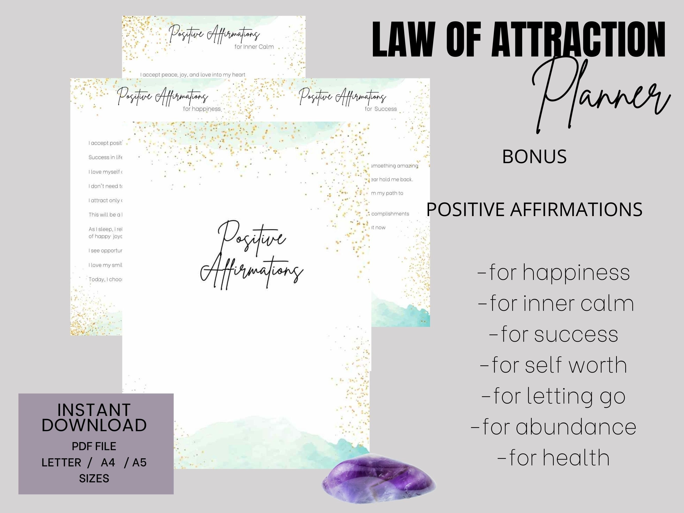 Manifestation Journal, Mindfulness Journal, Law of Attraction Printable ...