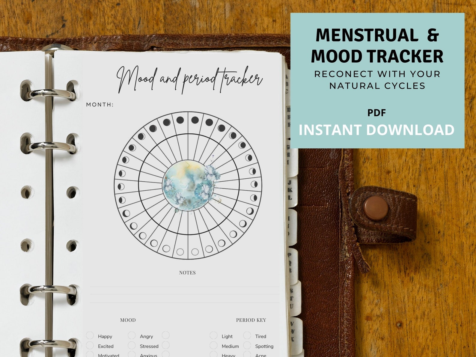 Mood Tracker Period Tracker Printable Menstrual Journal | Etsy