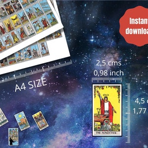 Printable Tarot Cards Deck, Tarot Stickers, Rider Waite Mini Tarot Deck ...