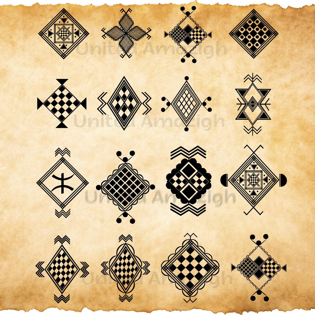 Berber Tattoo 16 Stamps - Amazigh Brushes, Africatattoo, Moroccan ...