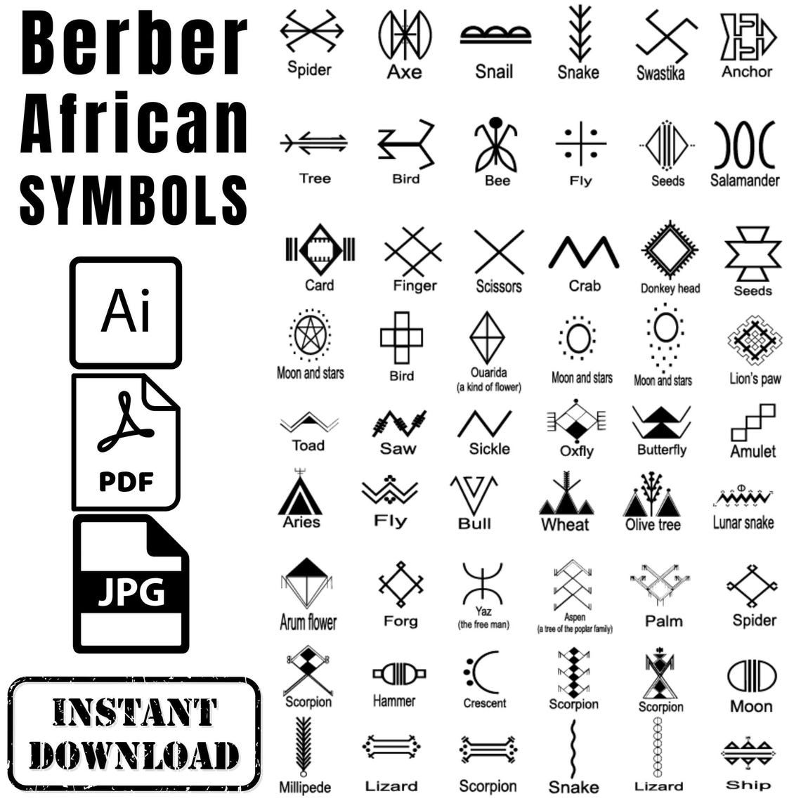 Berber Tattoo Symbols. 54 African Berber Tattoos and Their Meanings ...