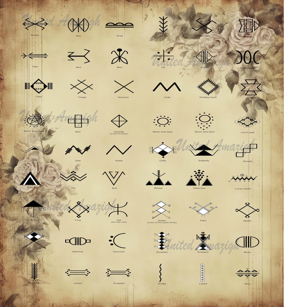 Berber Tattoo 54 Stamps - Amazigh Brushes, Africatattoo, Moroccan ...