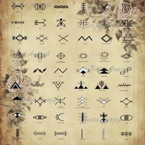 Berber Tattoo 54 Stamps - Amazigh Brushes, Africatattoo, Moroccan ...