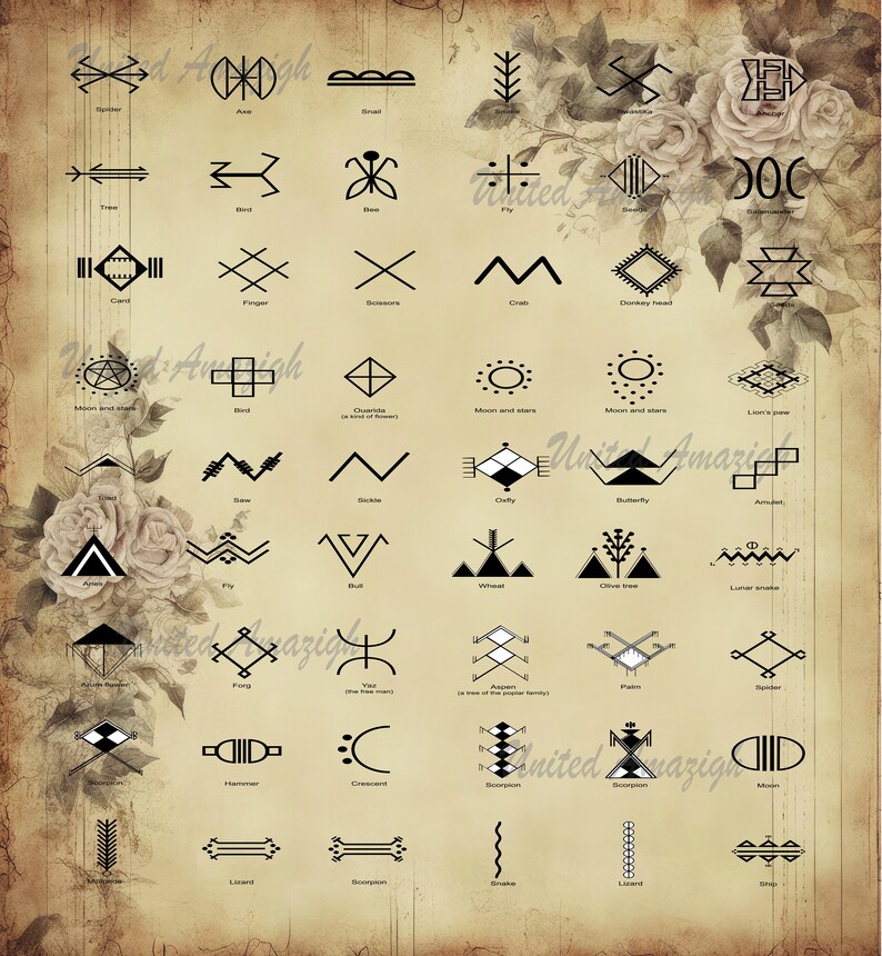 Berber Tattoo 54 Stamps - Amazigh Brushes, Africatattoo, Moroccan ...