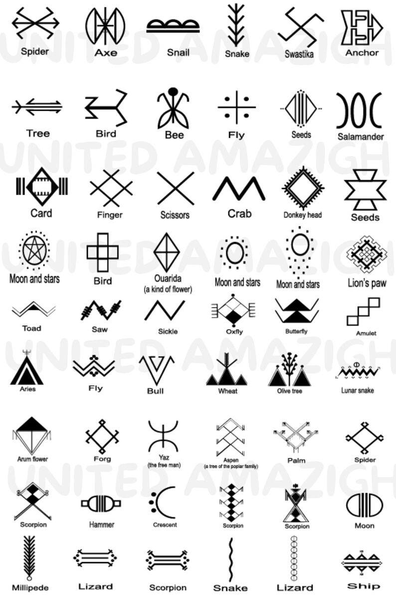 Berber Symbols Tattoo. 54 African Berber Tattoos and Their Meanings ...
