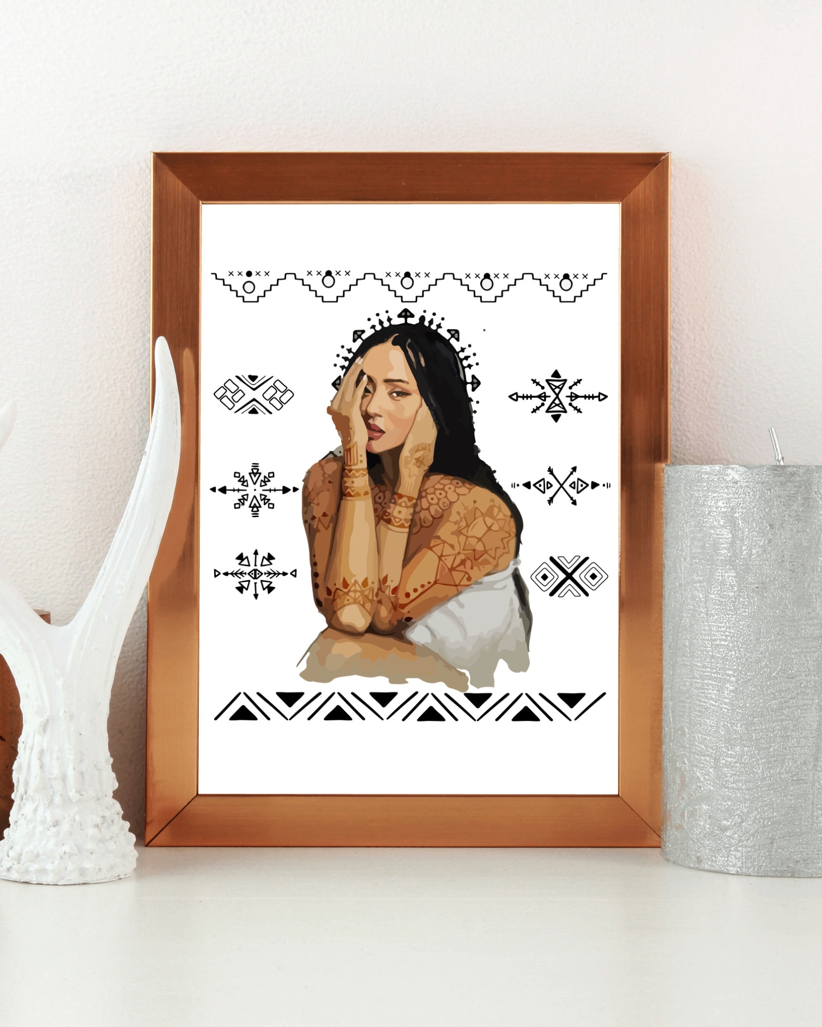 Berbers Amazigh Tattoo Symbol: Africa Afro Hairstyle Art for Cultural ...