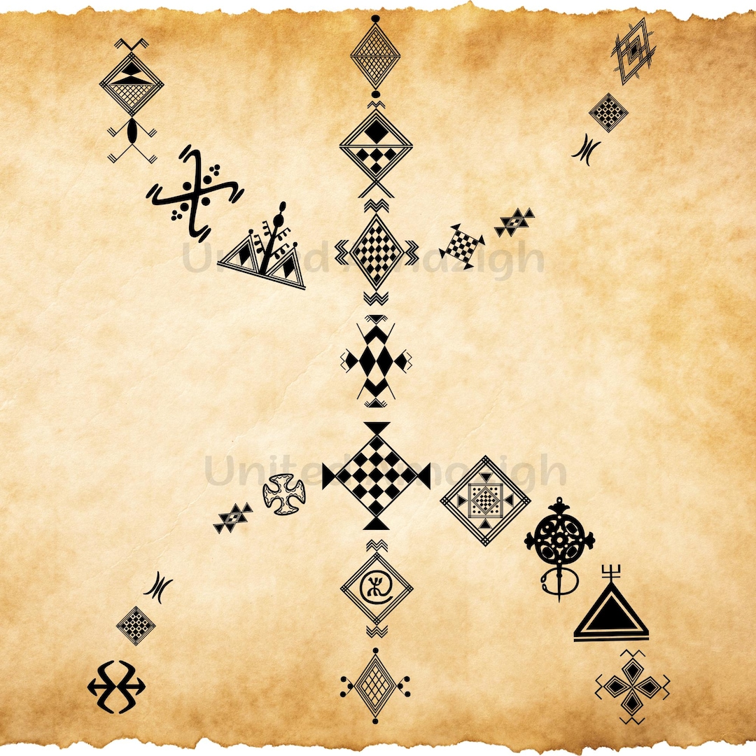 Berber Tattoo Stamp Amazigh Yaz Brushe, Africatattoo, Maroccan Culture ...