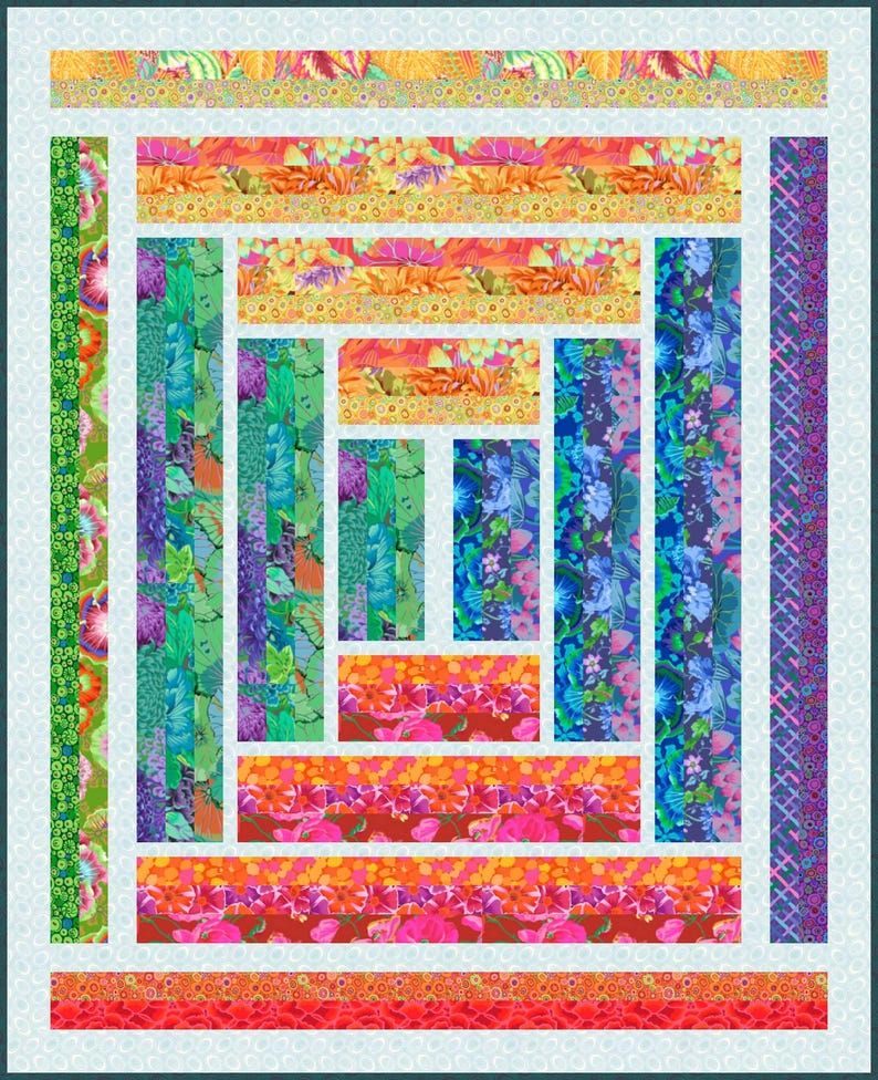 Jelly Roll Giant Courthouse Steps Quilt Pattern: Beginner Friendly (PDF ...