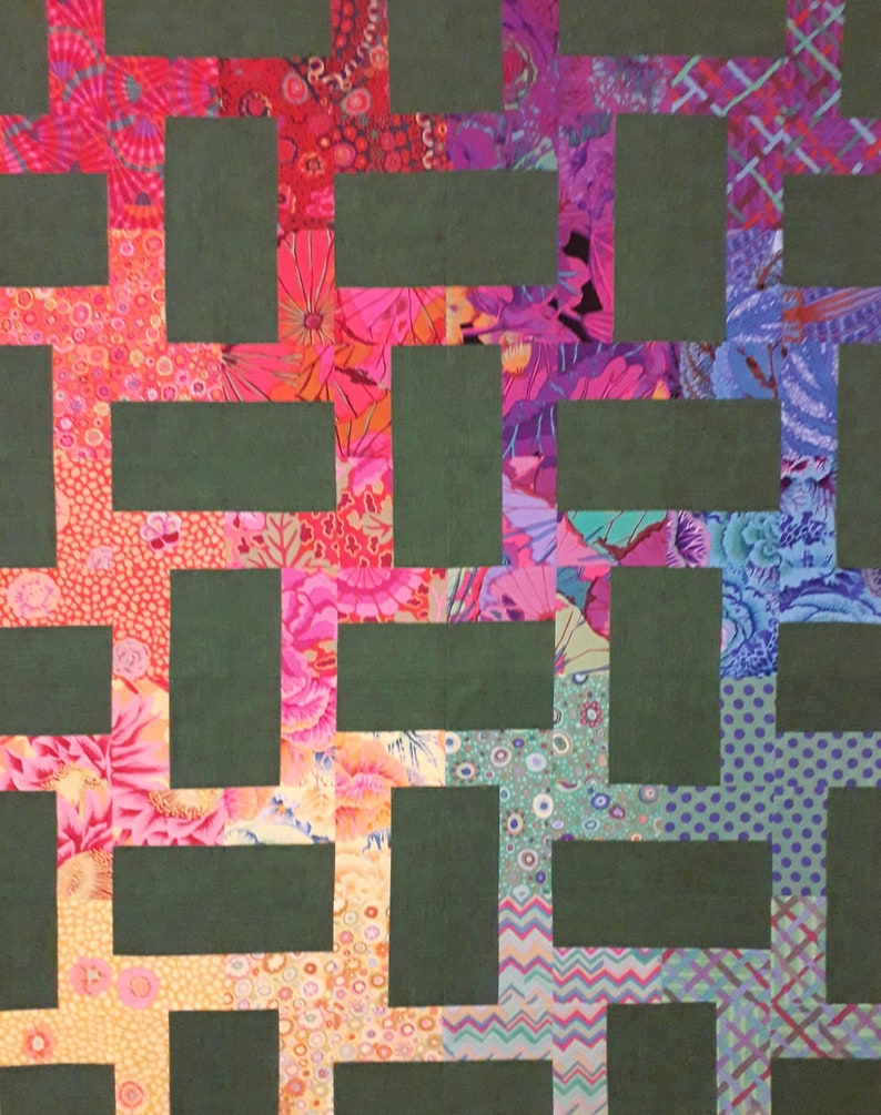 Interlocking Tiles Digital Quilt Pattern: Fast Easy Beginner Quilt in ...