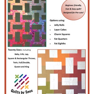 Interlocking Tiles Digital Quilt Pattern: Fast Easy Beginner Quilt in ...