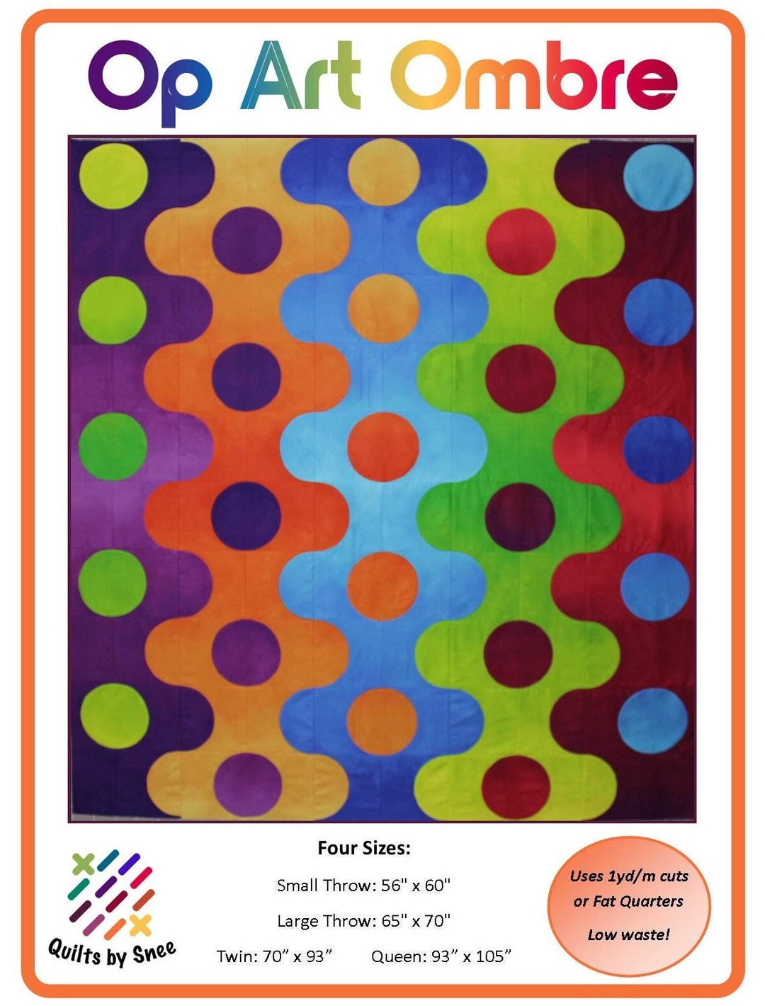 Op Art Ombre Quilt Pattern: Curvy, Groovy 60's/70's Graphic Quilt ...