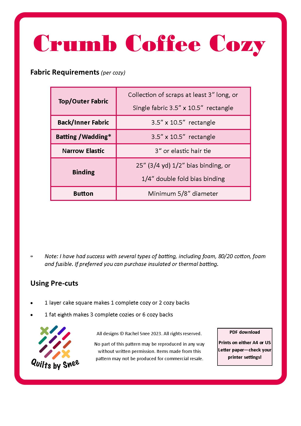 Crumb Coffee Cozy: Fun and Easy Pattern to Make Eco-friendly Quilted Re ...