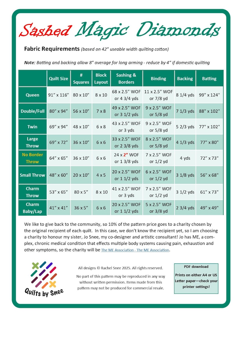 Sashed Magic Diamonds Quilt Pattern PDF: Fast, Easy Method Turns ...