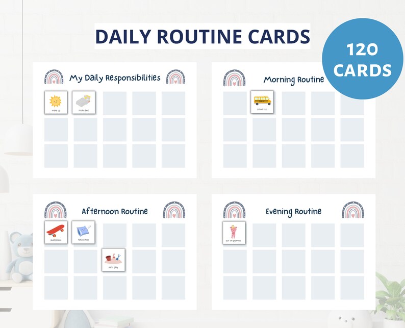Printable Daily Routine Chart and Cards, Routine for Kids - Etsy Australia