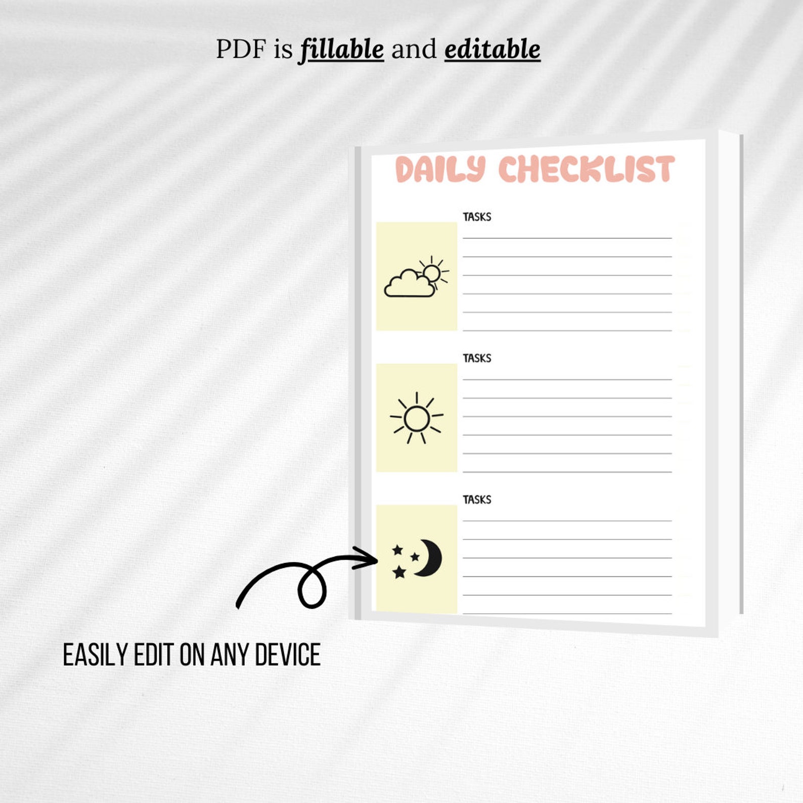 Editable and Printable Daily Checklist for Kids, School Day Checklist ...