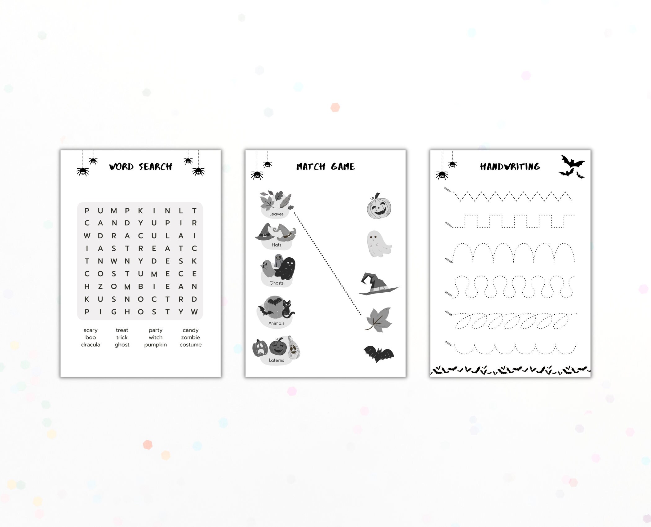 Printable Halloween Activity Pages, Halloween Activity Pack - Etsy