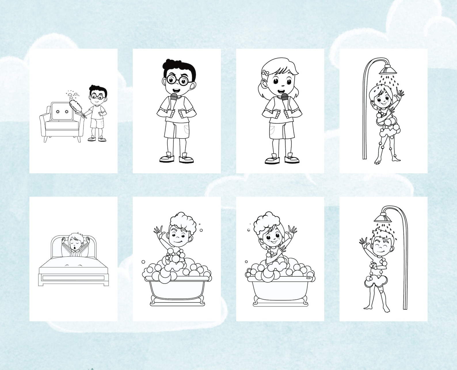 Printable Daily Routine Coloring Pages, Kids Chore Activities - Etsy