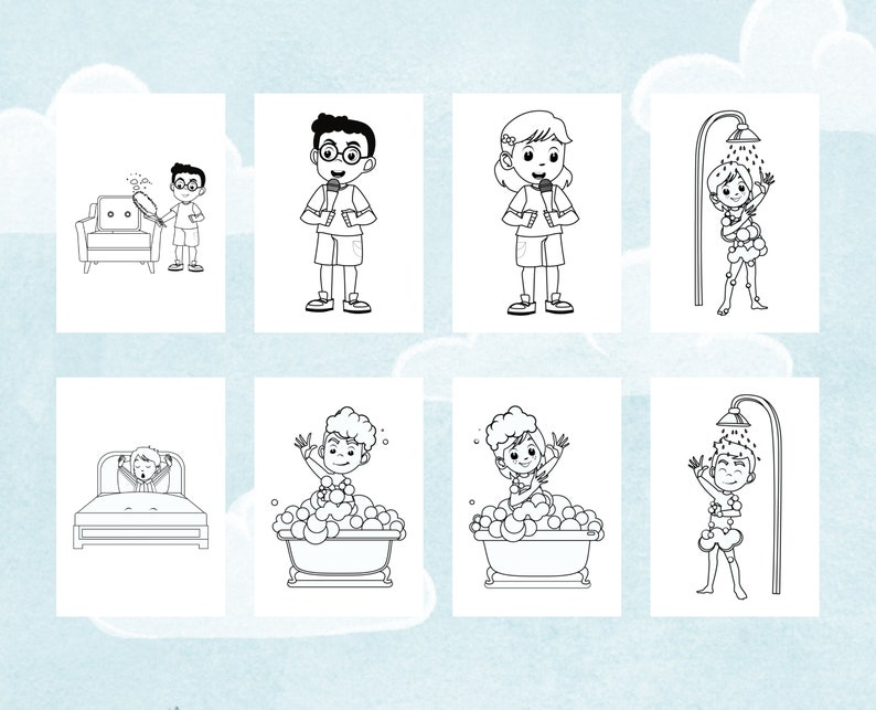 Printable Daily Routine Coloring Pages, Kids Chore Activities - Etsy