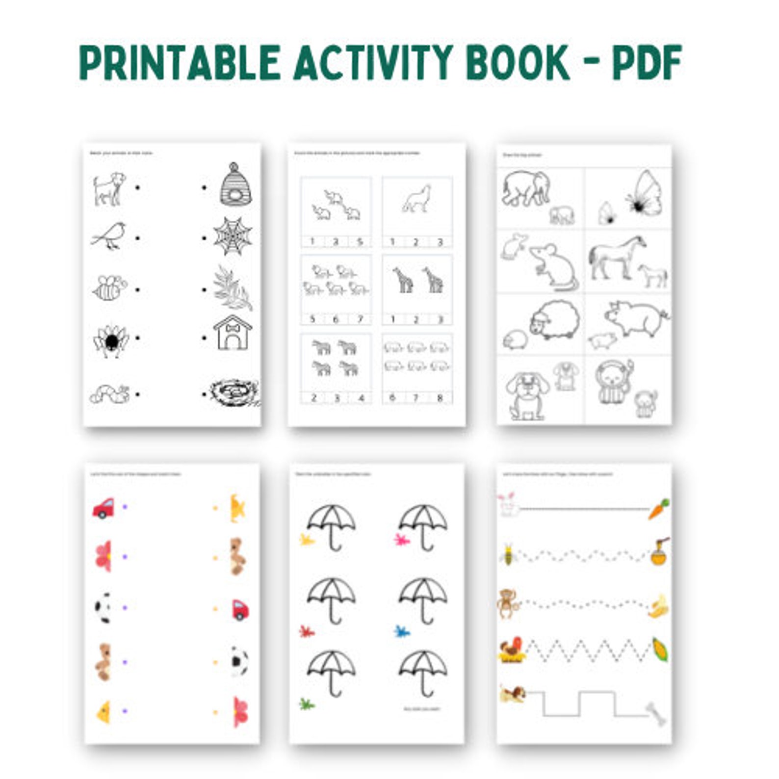 Printable Kids Activity Book, 100 Pages Activity Bundle - Etsy
