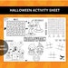 Printable Halloween Activity Sheet, Halloween Activity Playmat - Etsy