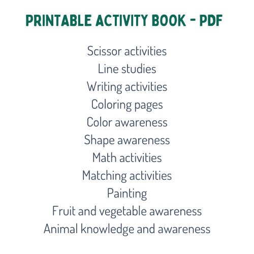 Printable Kids Activity Book, 100 Pages Activity Bundle - Etsy