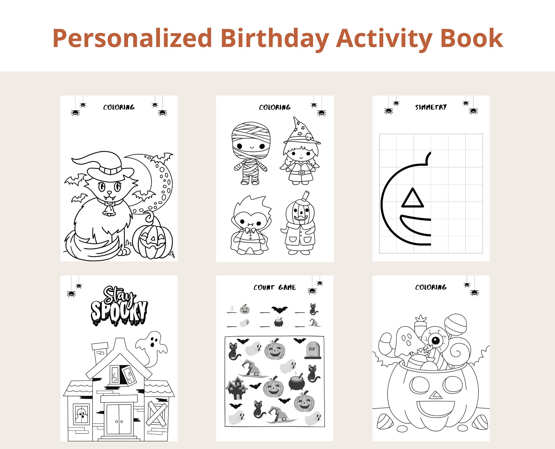 Printable Personalized Halloween Activity Book, 15 Games Activity ...
