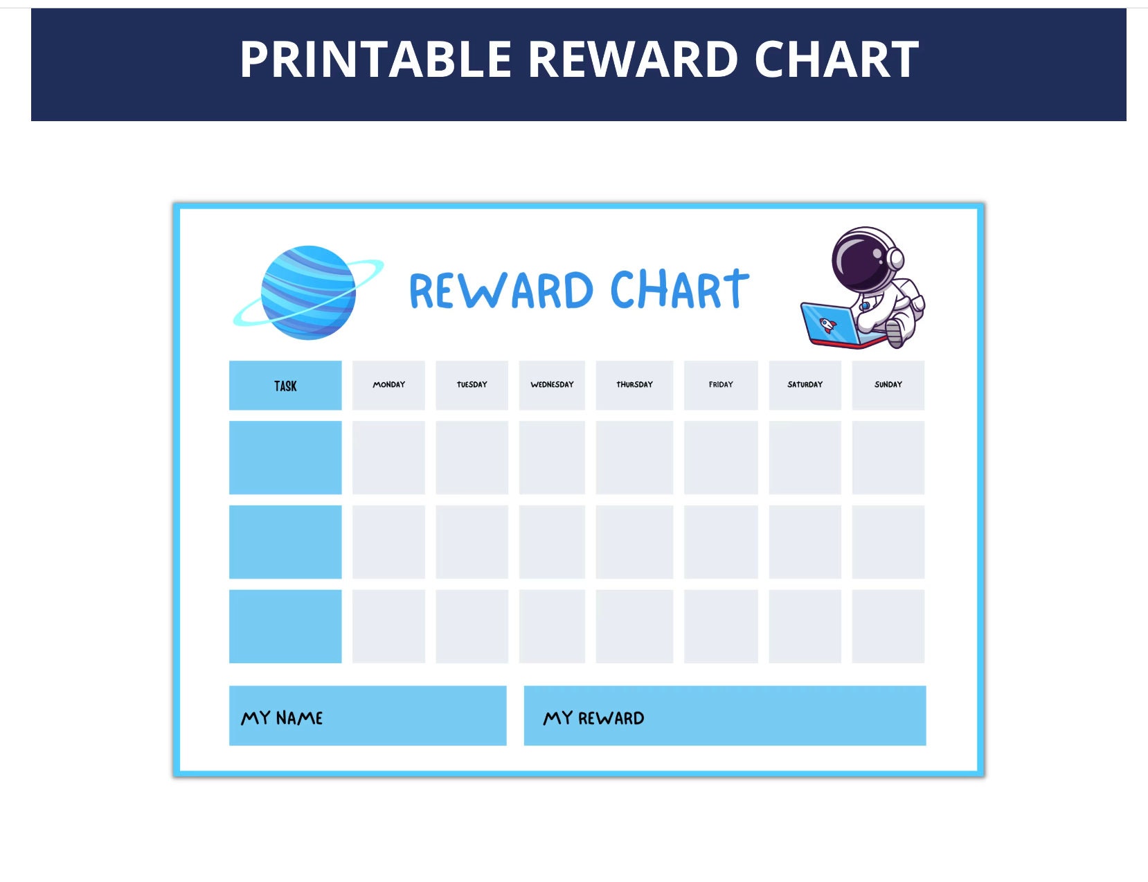 Chore Chart for Kids, Printable Behavior Chart, Breakfast Lunch Dinner ...