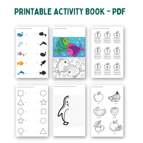 100 Pages Toddler Activity Book PDF Printable Activity Page - Etsy