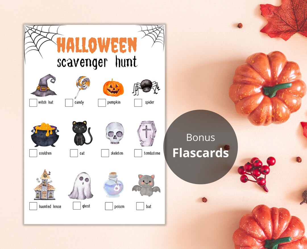 Printable Halloween Scavenger Hunt, Halloween Activity Pack - Etsy