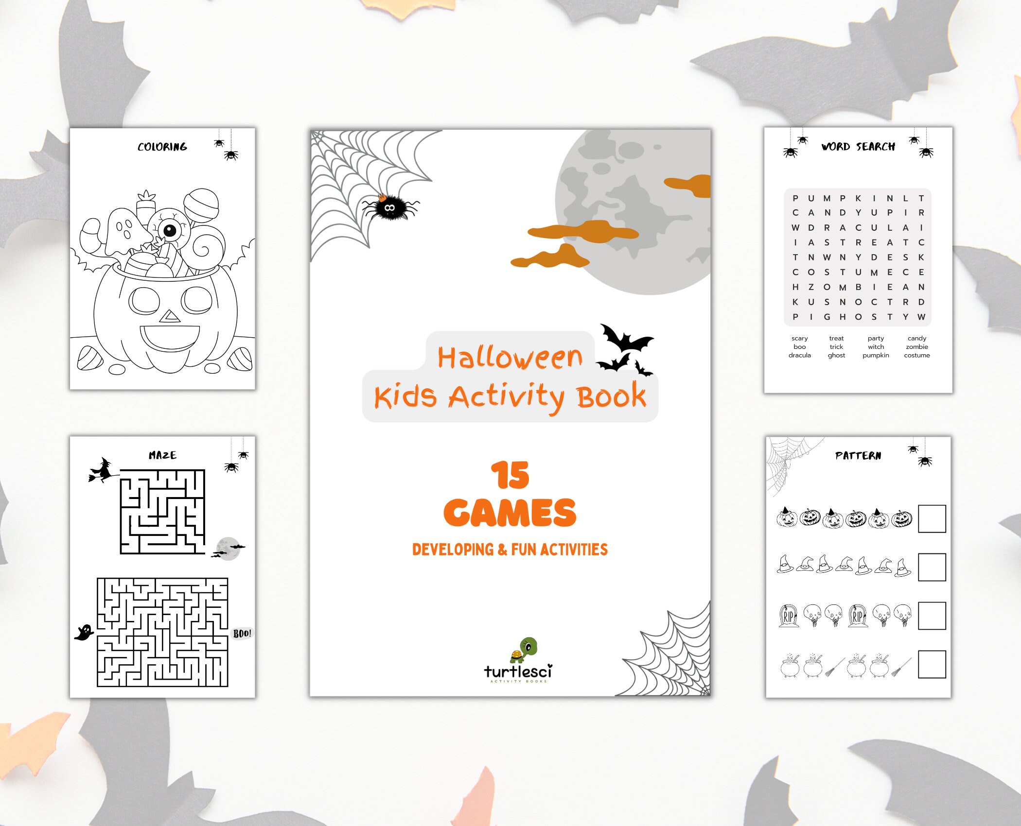 Printable Halloween Activity Pages, Halloween Activity Pack - Etsy