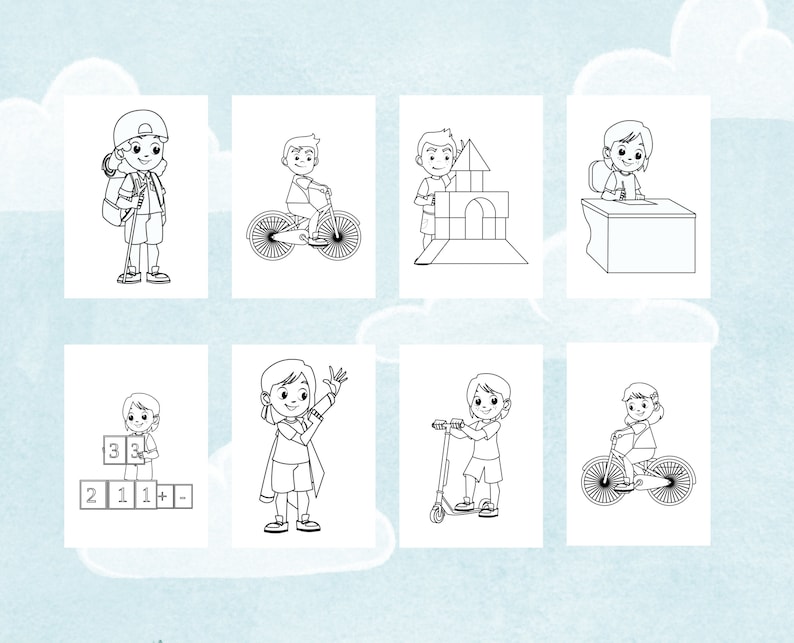 Printable Daily Routine Coloring Pages, Kids Chore Activities - Etsy