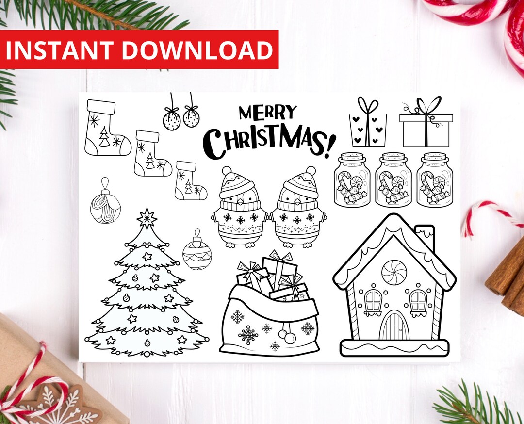 Printable Christmas Kids Activity Playmat, Christmas Sheet for Kids - Etsy