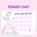 Unicorn Reward Chart, Printable Reward Checklist, Daily Routine ...