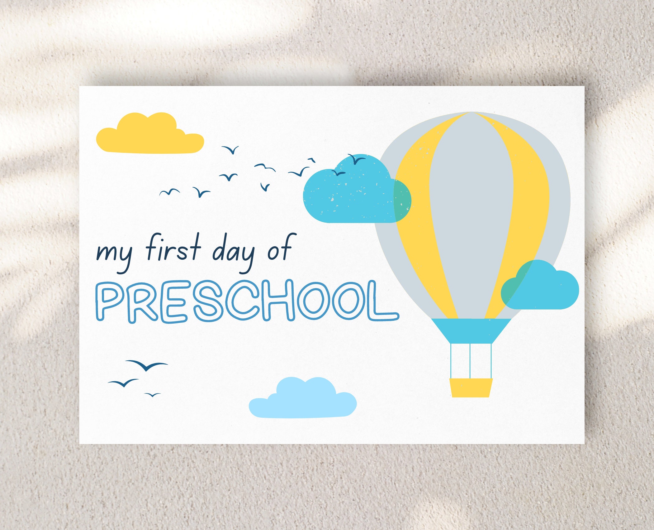 Printable Preschool Sign for the First Day, My First Day of Preschool ...